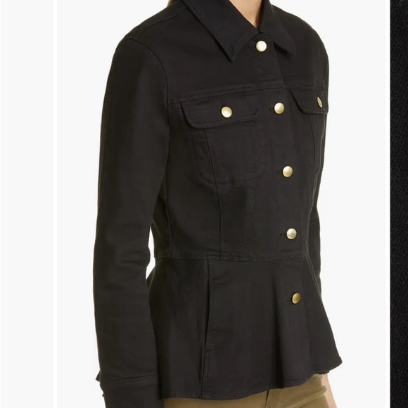 Frame Denim | Jackets & Coats | Frame Flounce Denim Black Buttonup ...